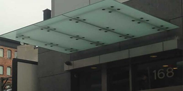 Glass Canopy Installation, Design, Manufacturing NYC, NY, NJ